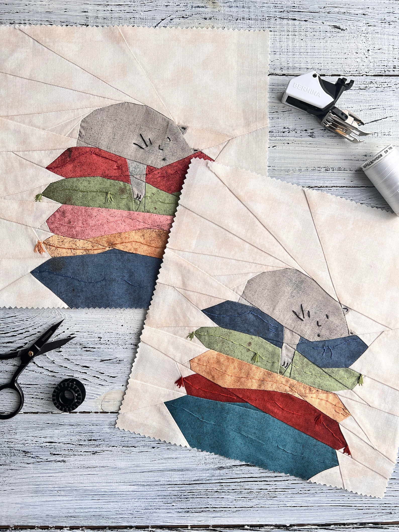 Purrrfect Nap Cat Quilt BLOCK Pattern Kitty Quilt Block - Etsy