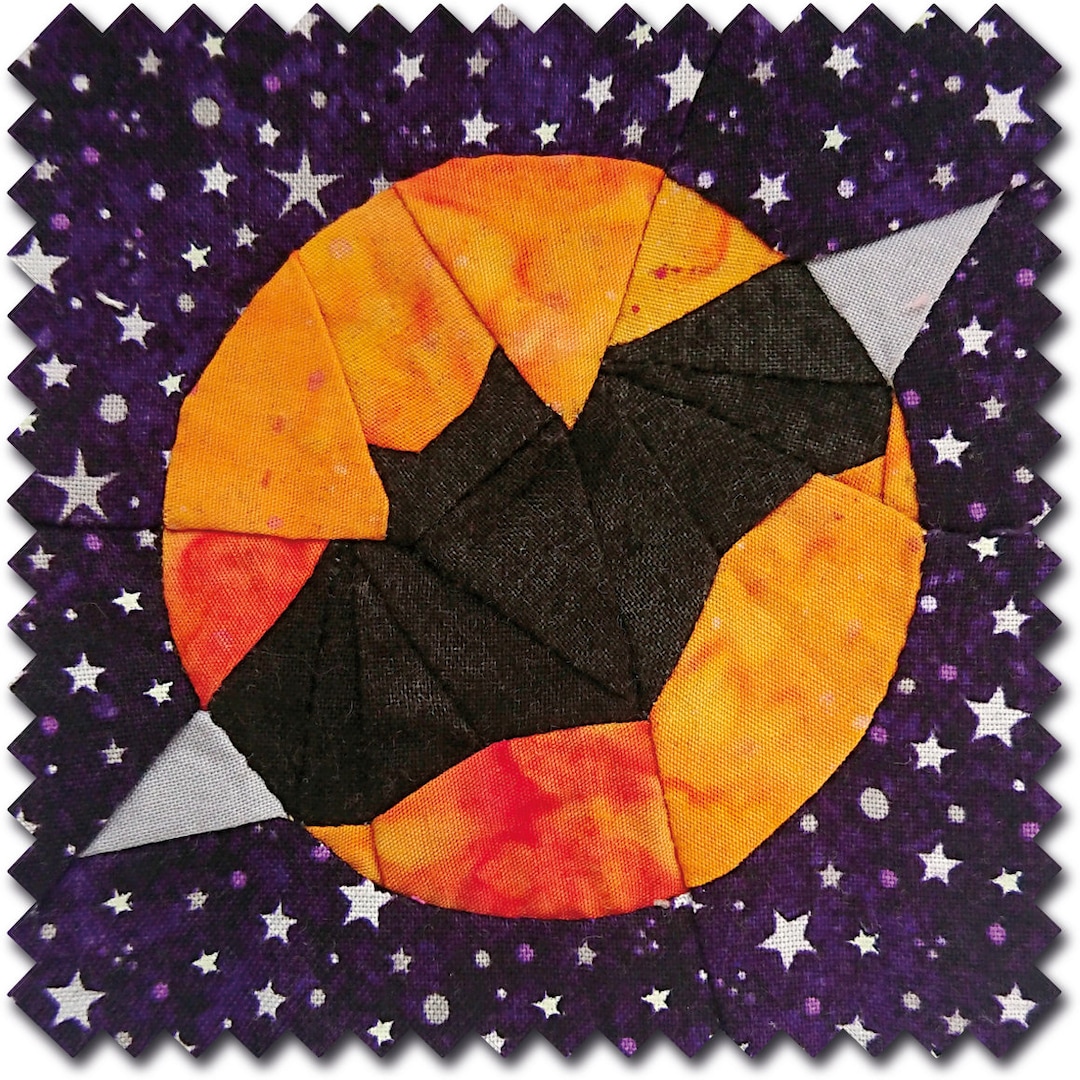 Halloween Quilt Blocks - Dracula Bat Quilt Block Pattern | Pdf Quilt ...