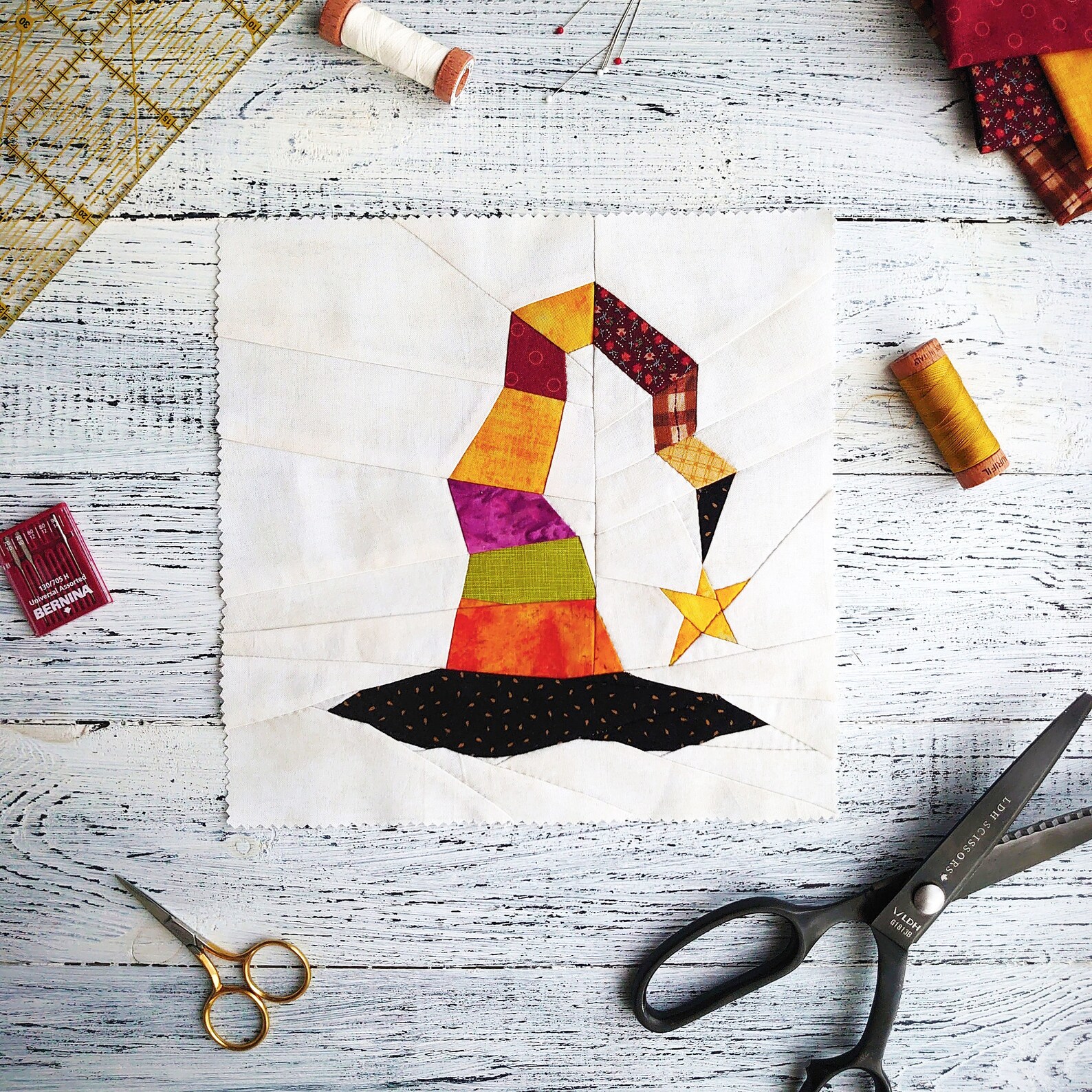 Halloween Quilt Blocks - Witch Hat Quilt Block Pattern PDF - Etsy