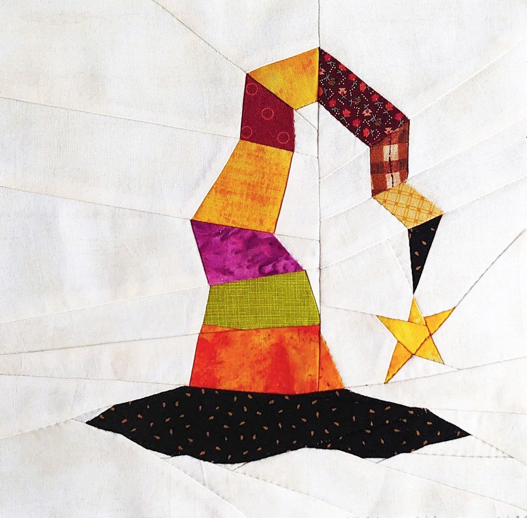 Halloween Quilt Blocks - Witch Hat Quilt Block Pattern PDF - Etsy