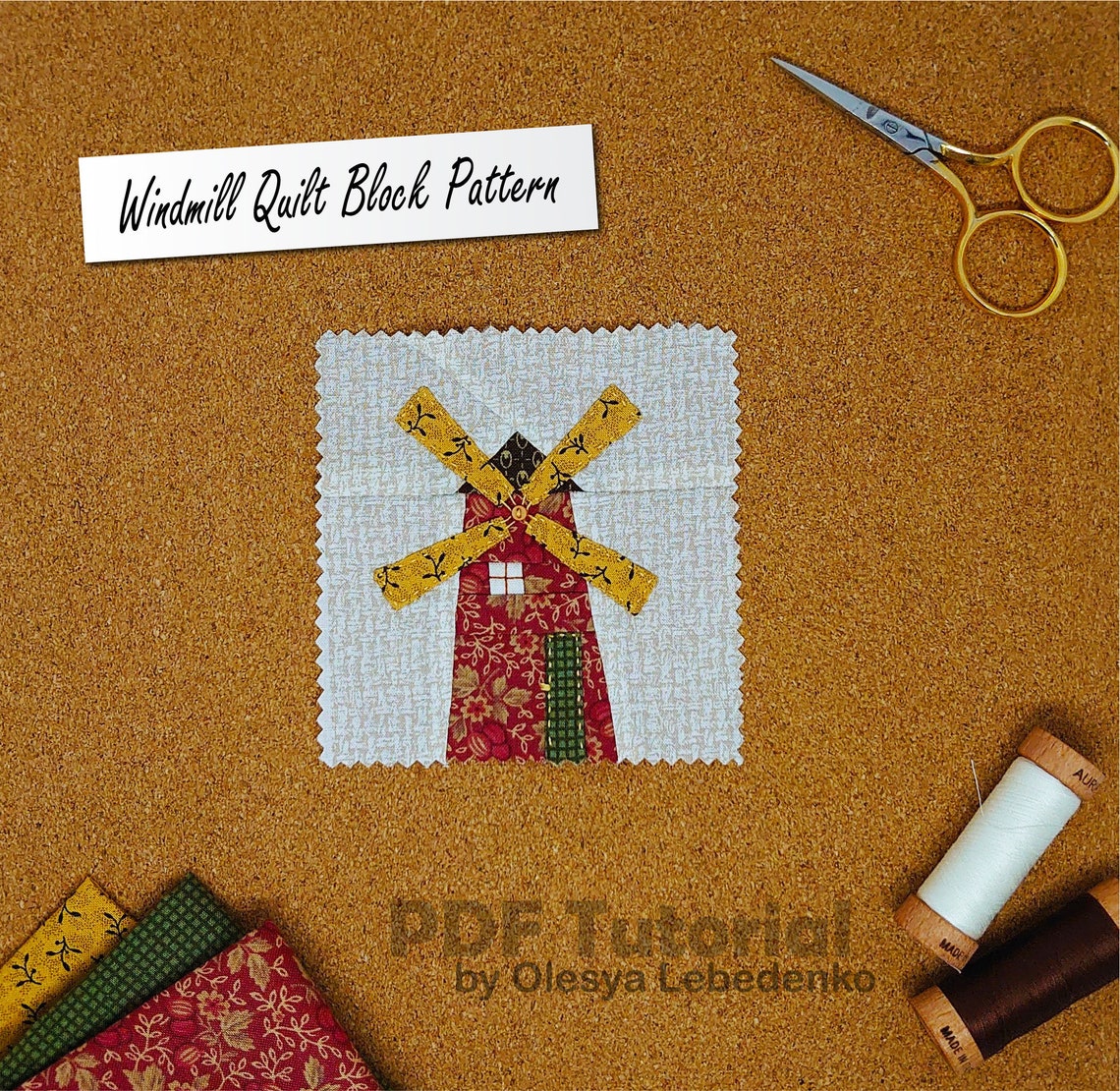 Quilt Block Pattern Windmill Quilt Block PDF Quilt Blocks - Etsy