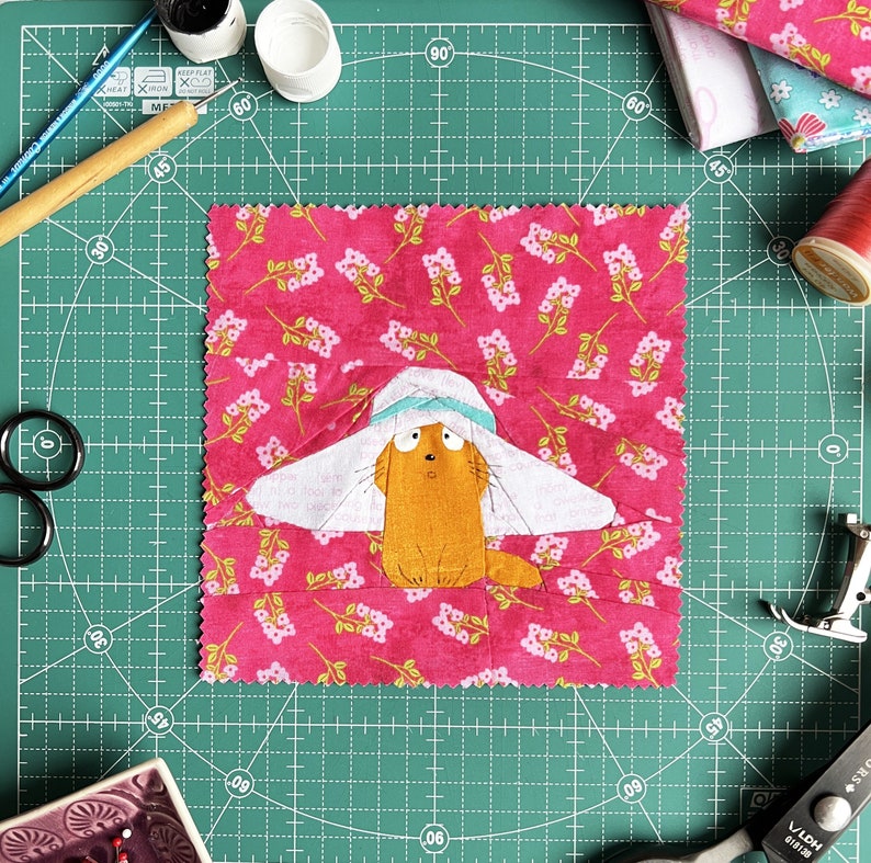 Ginger Cat Quilt BLOCK Pattern Cat Quilt Pattern Mr - Etsy