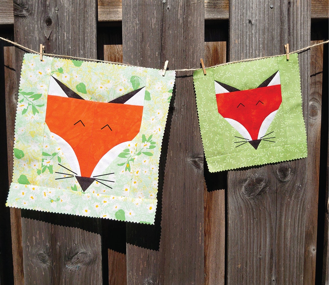 Happy Fox Fox Quilt BLOCK Pattern Baby Quilt Block - Etsy