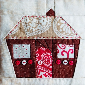 PDF Christmas Quilt Block Pattern - Gingerbread House Quilt Block ...