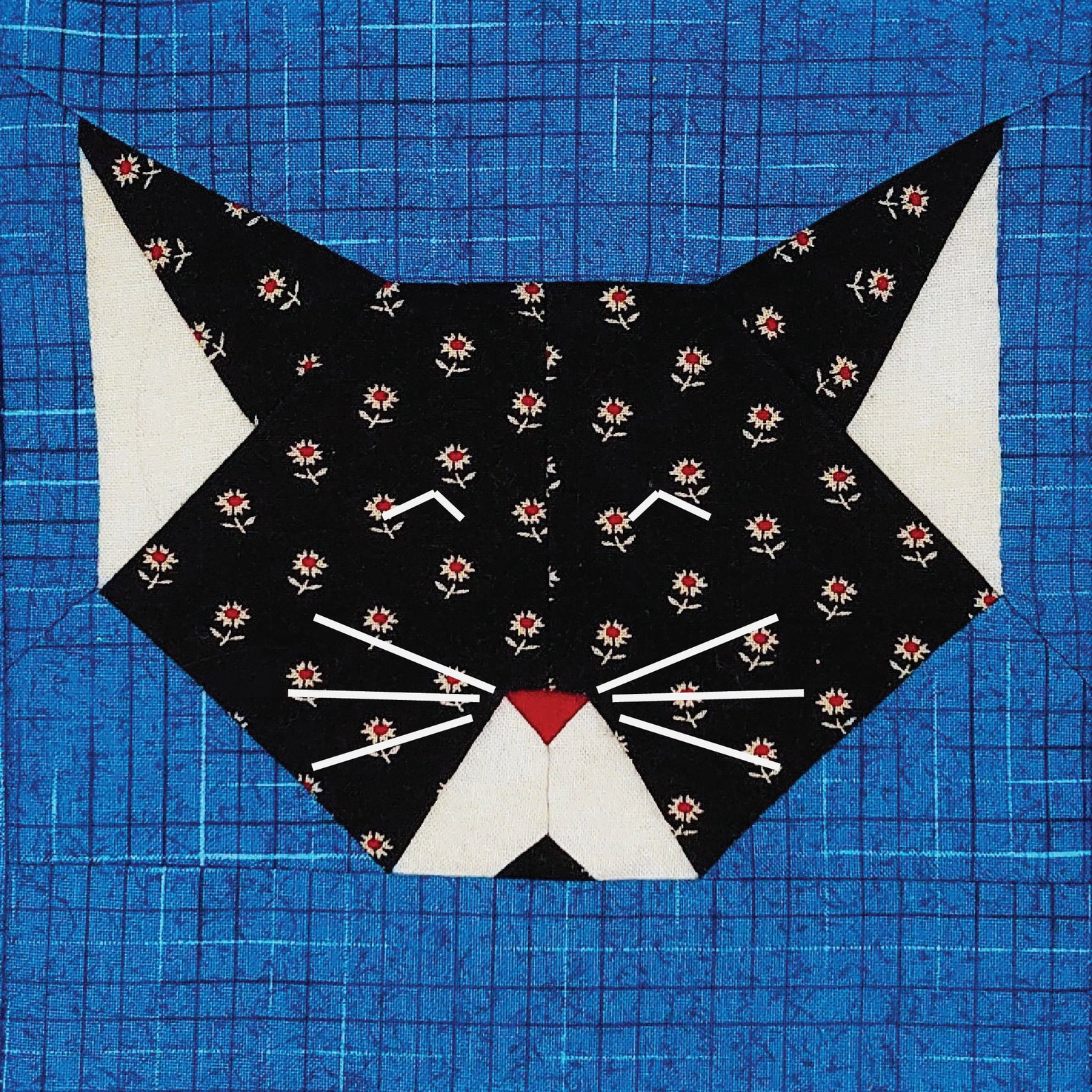 Happy Cat - Cat Quilt BLOCK Pattern | Kitty Quilt Block Pattern | Meow ...