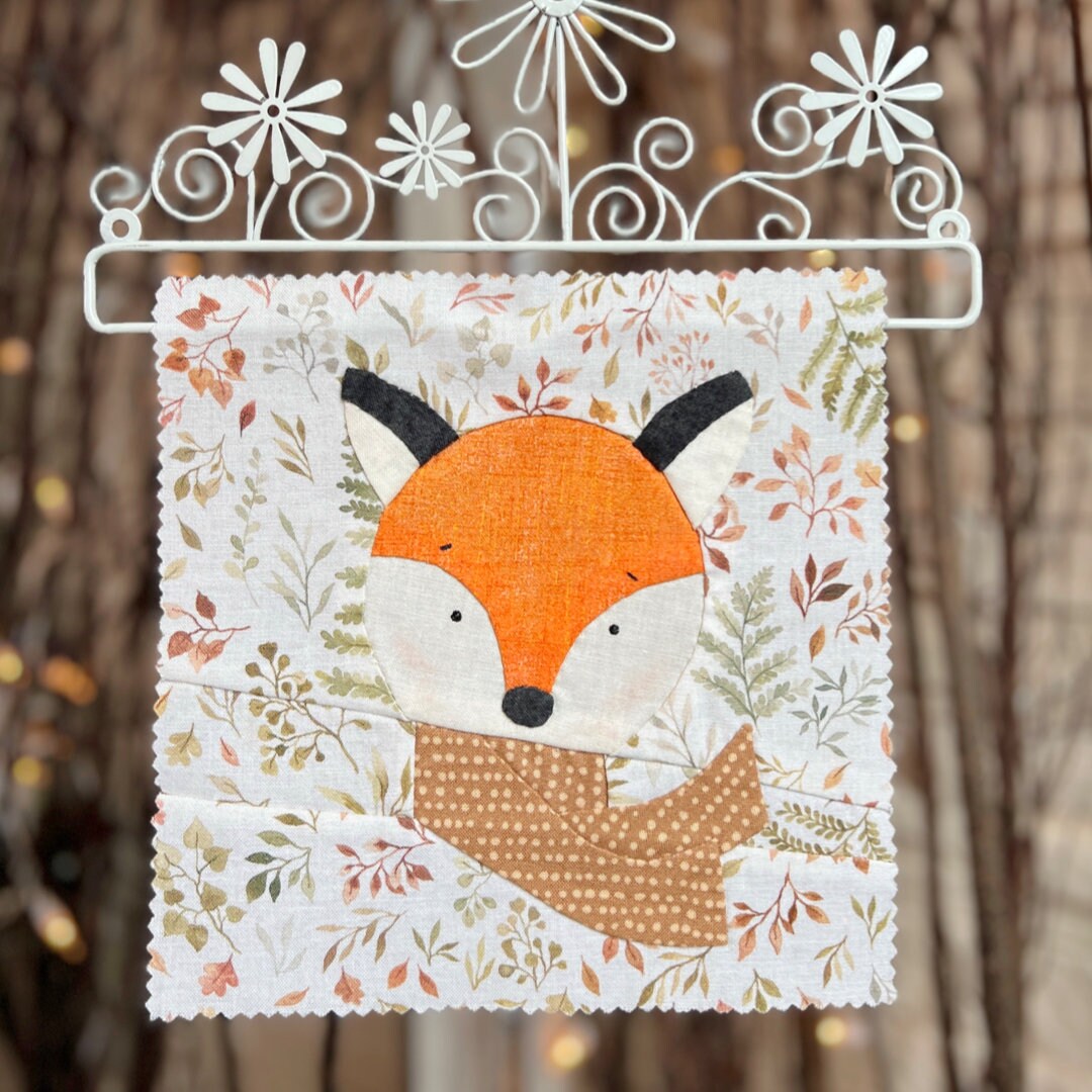 Baby Quilt Fox Quilt Block Pattern - Fox Quilt Block - Forest Friends ...