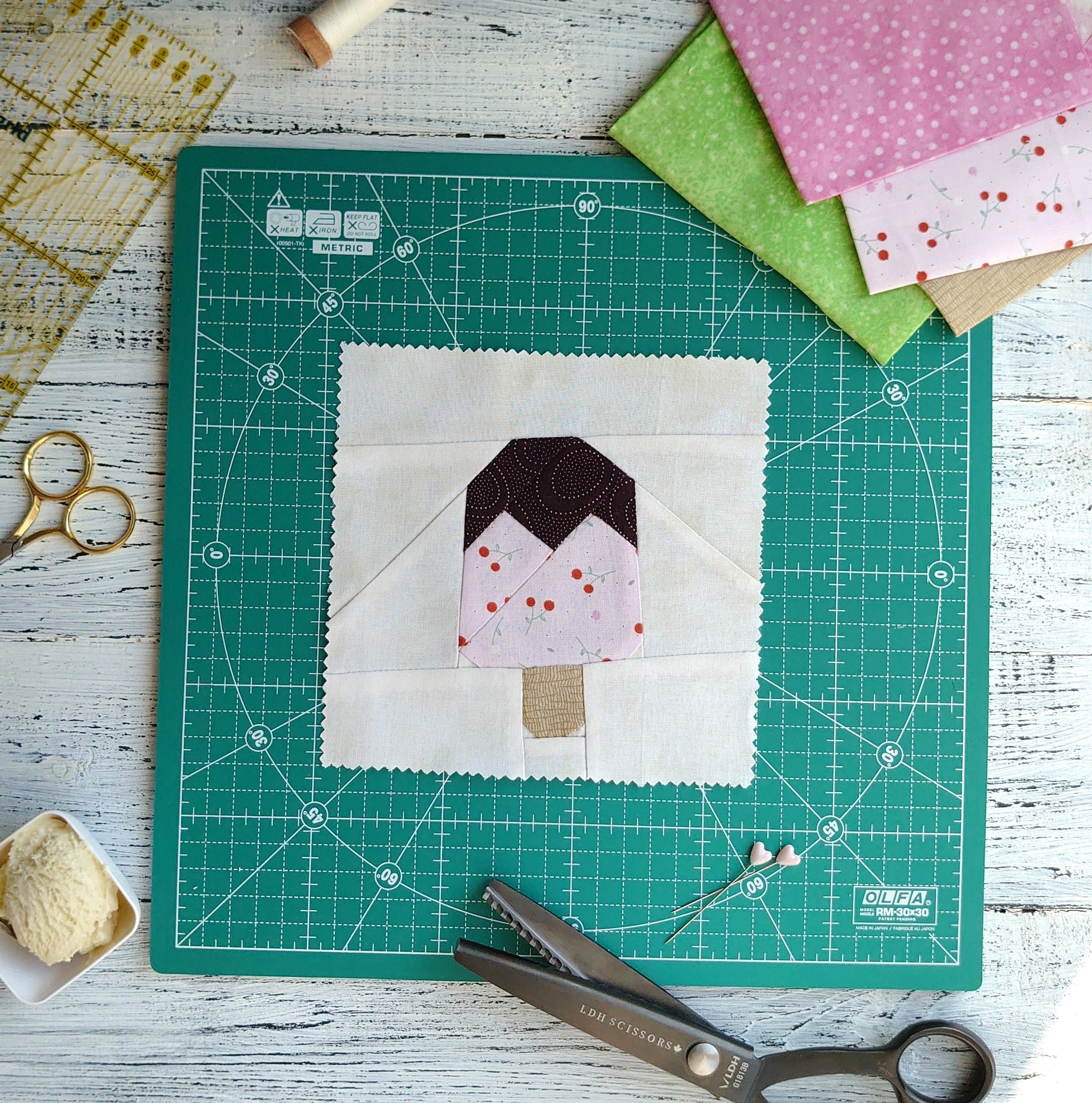 Summer Quilt Block Pattern Ice Cream Quilt Block Popsicle - Etsy Australia