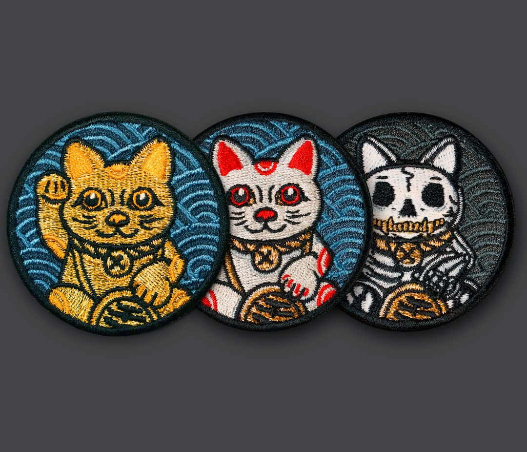 Lucky Cat - Maneki-neko Morale Patches - Etsy