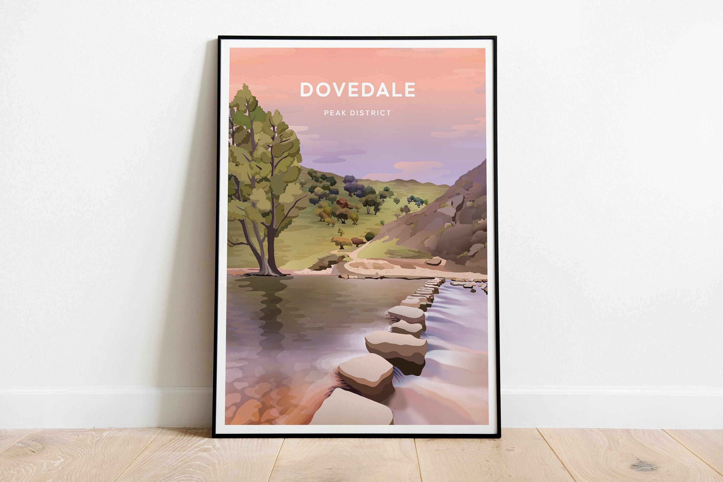 Dovedale Stepping Stones Ilam Peak District. Art Print / - Etsy UK