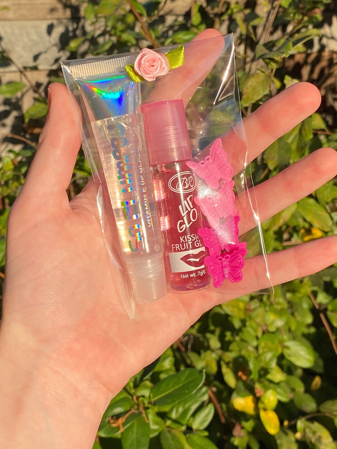 Bubblegum Butterfly Lip Gloss Bundle Lip Glow Butterfly Etsy