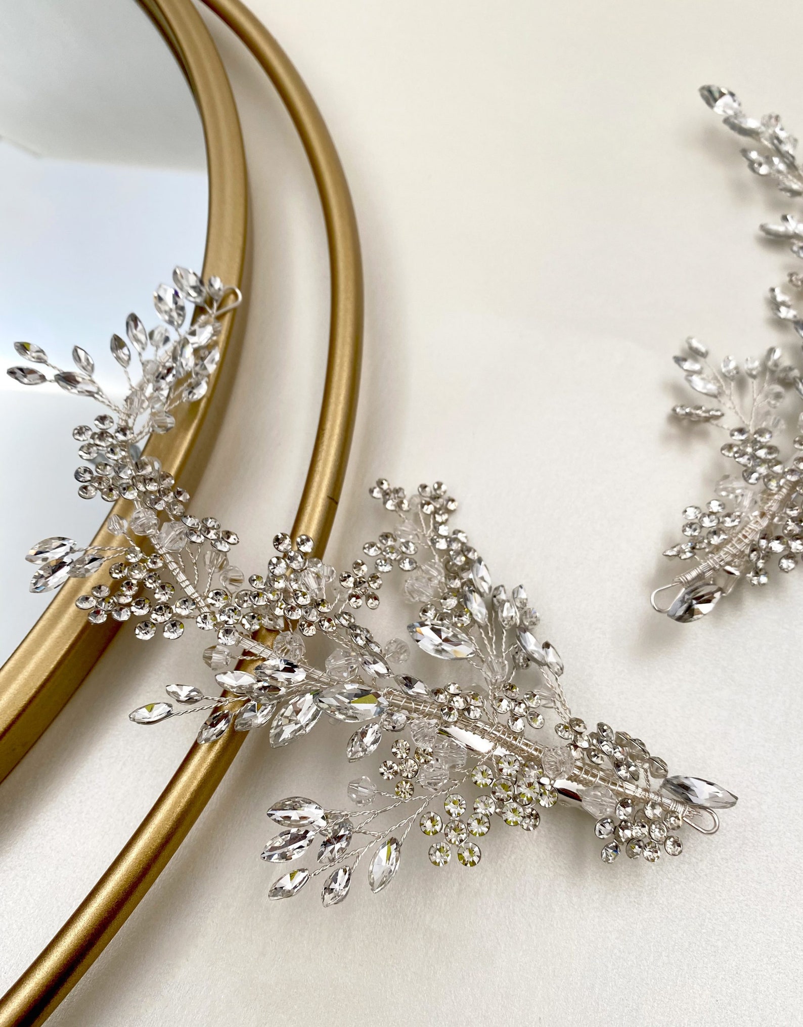 Crystal Wedding Headpiece VICTORIA Bridal Headpiece Silver - Etsy