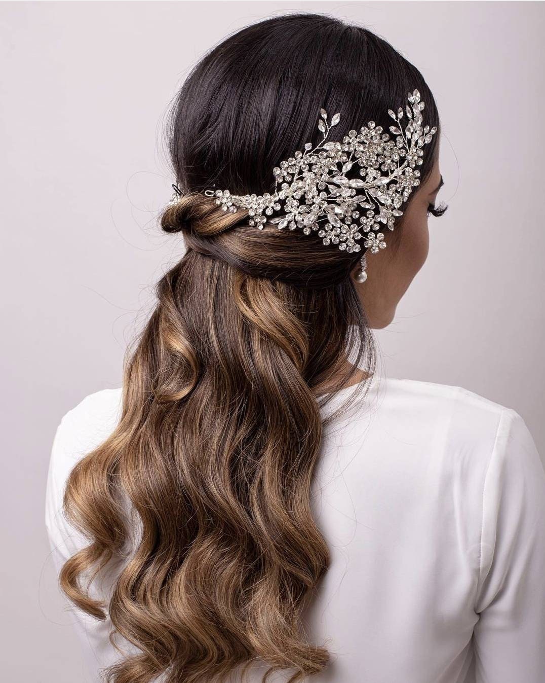 Crystal Wedding Headpiece VICTORIA Bridal Headpiece Silver | Etsy