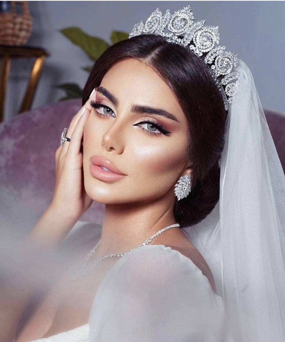 Bridal Tiara Wedding Crown Crystal Headpiece Tall Tiara Swarovski ...