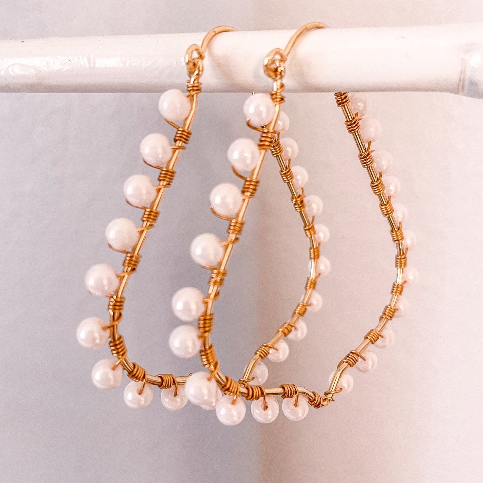 Bead Wrapped Earring Beaded Earring Beaded Hoops - Etsy