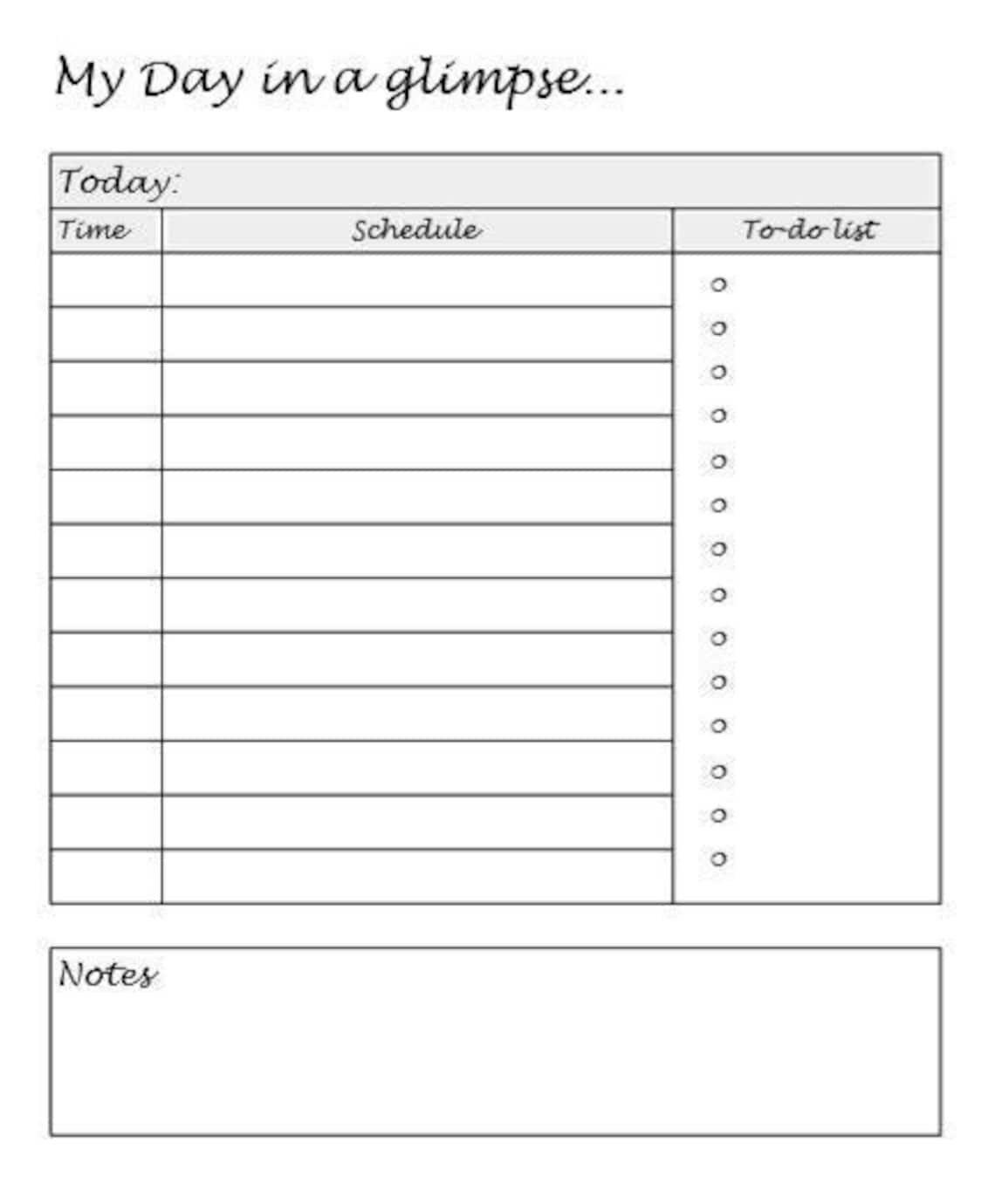 Printable Daily Planner, Digital Download, Planner, Daily Schedule ...