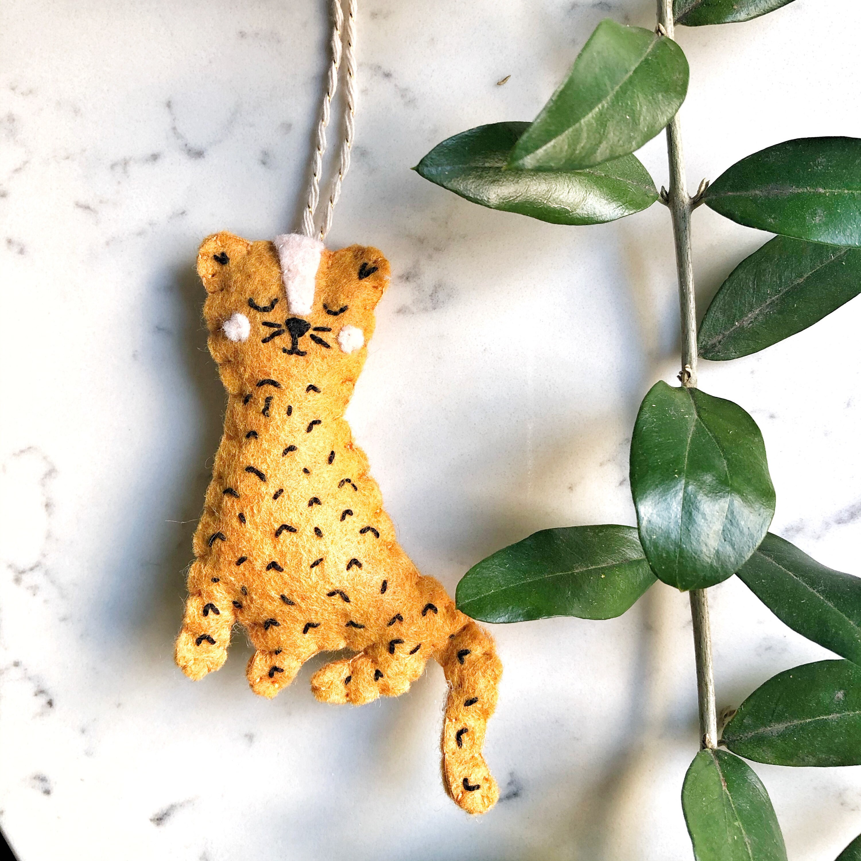 Felt Leopard Hanging Decor Jungle Nursery - Etsy