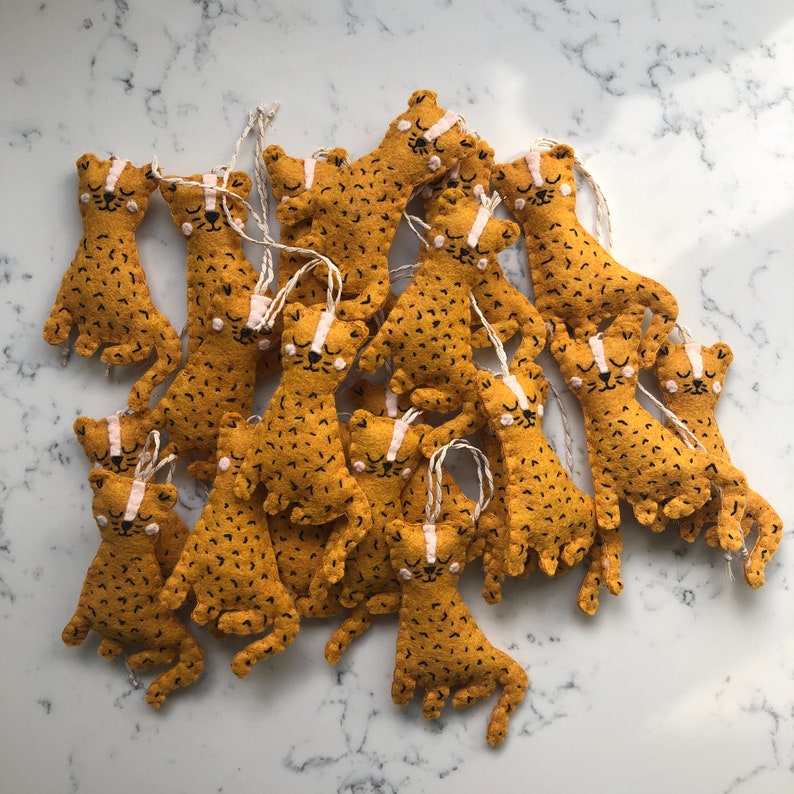 Felt Leopard Hanging Decor Jungle Nursery - Etsy