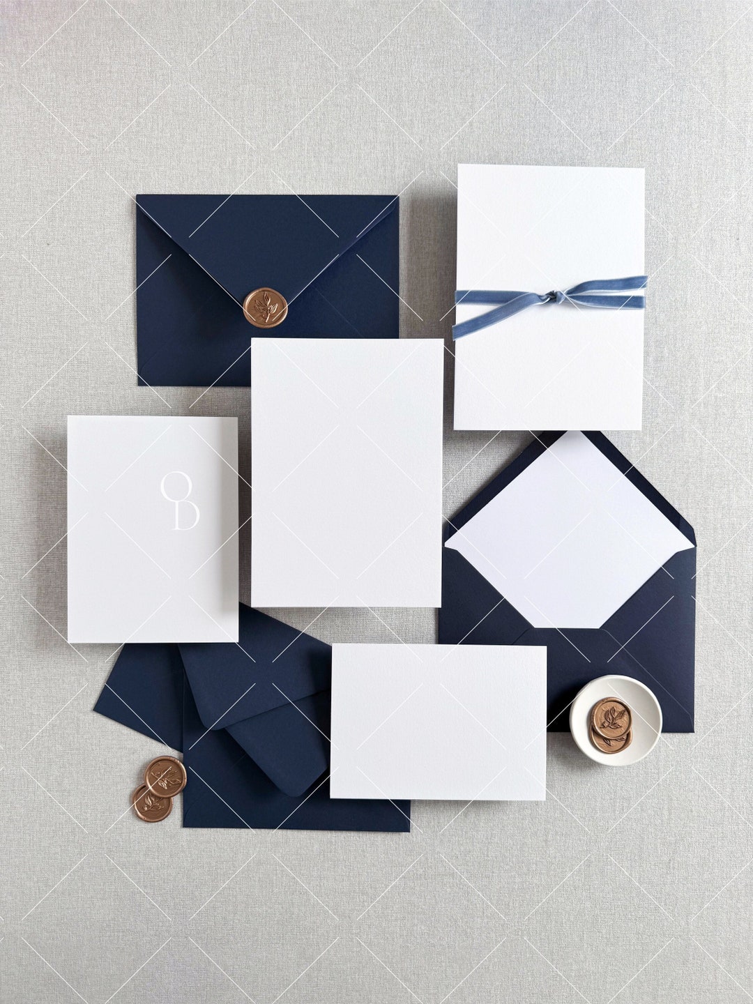 Wedding Invitation Mockup With Envelope Liner - 5x7 Invitation Flat Lay ...