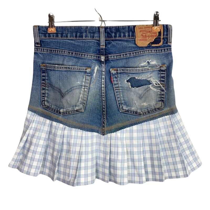 Upcycled Denim Skirt - Etsy