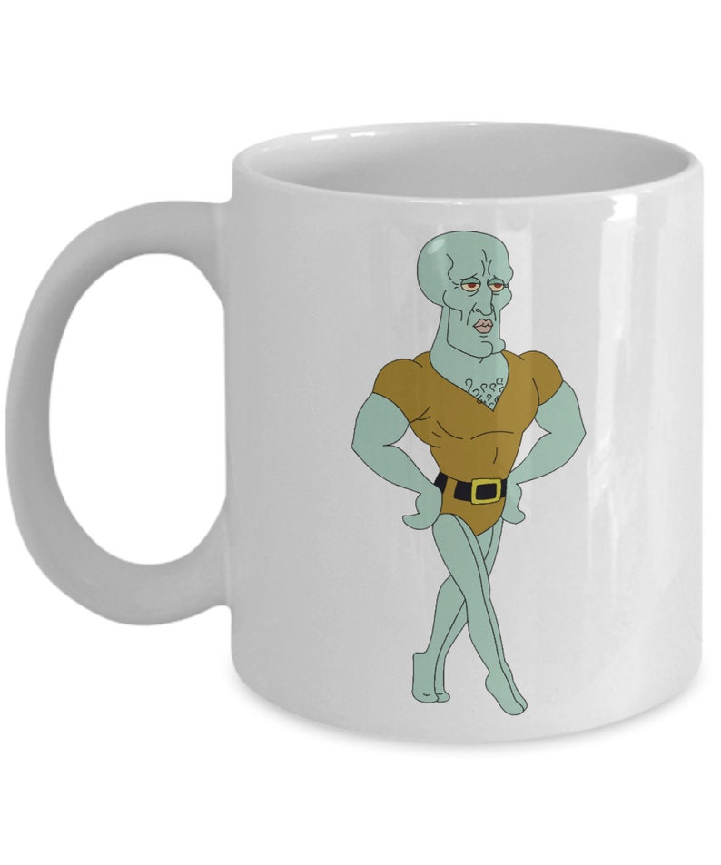 Handsome squidward mug spongebob squarepants meme coffee cup | Etsy