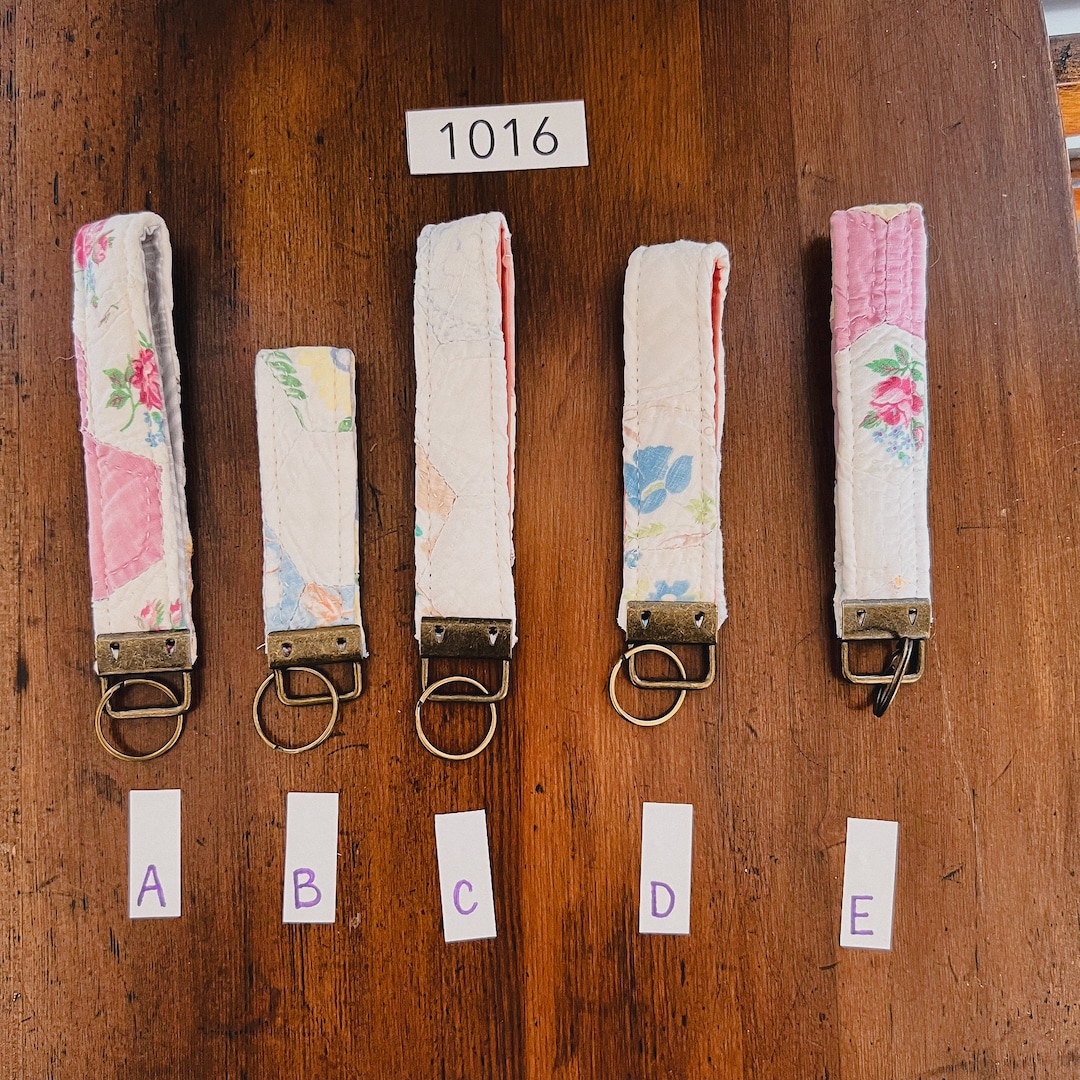 Repurposed Vintage Quilt Key Chains, Cottage Core Keychain, Vintage ...