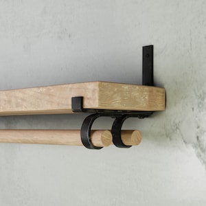 Shelf Bracket With Double Curtain Rod Holder, SOLD INDIVIDUALLY, Shelf ...
