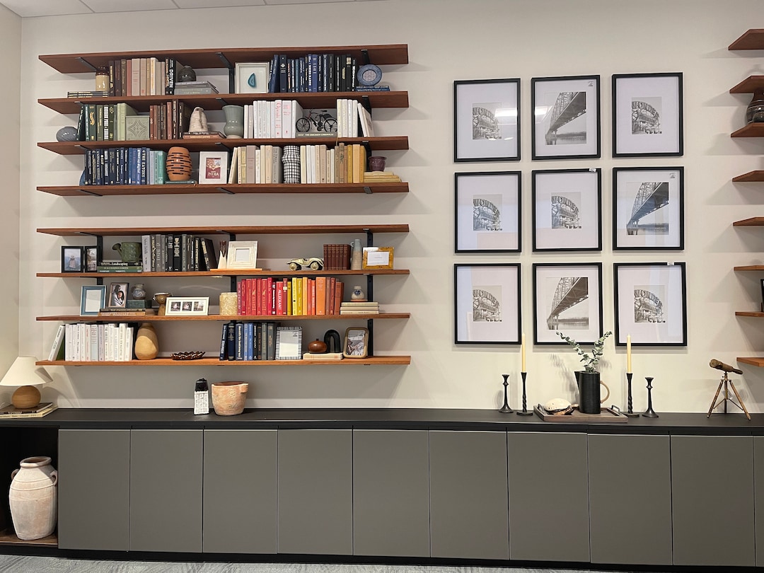 Quadruple Shelf Bracket, 1.5 Inch Heavy Duty Four Tier Multi Level Bracket, Industrial Shelf ...