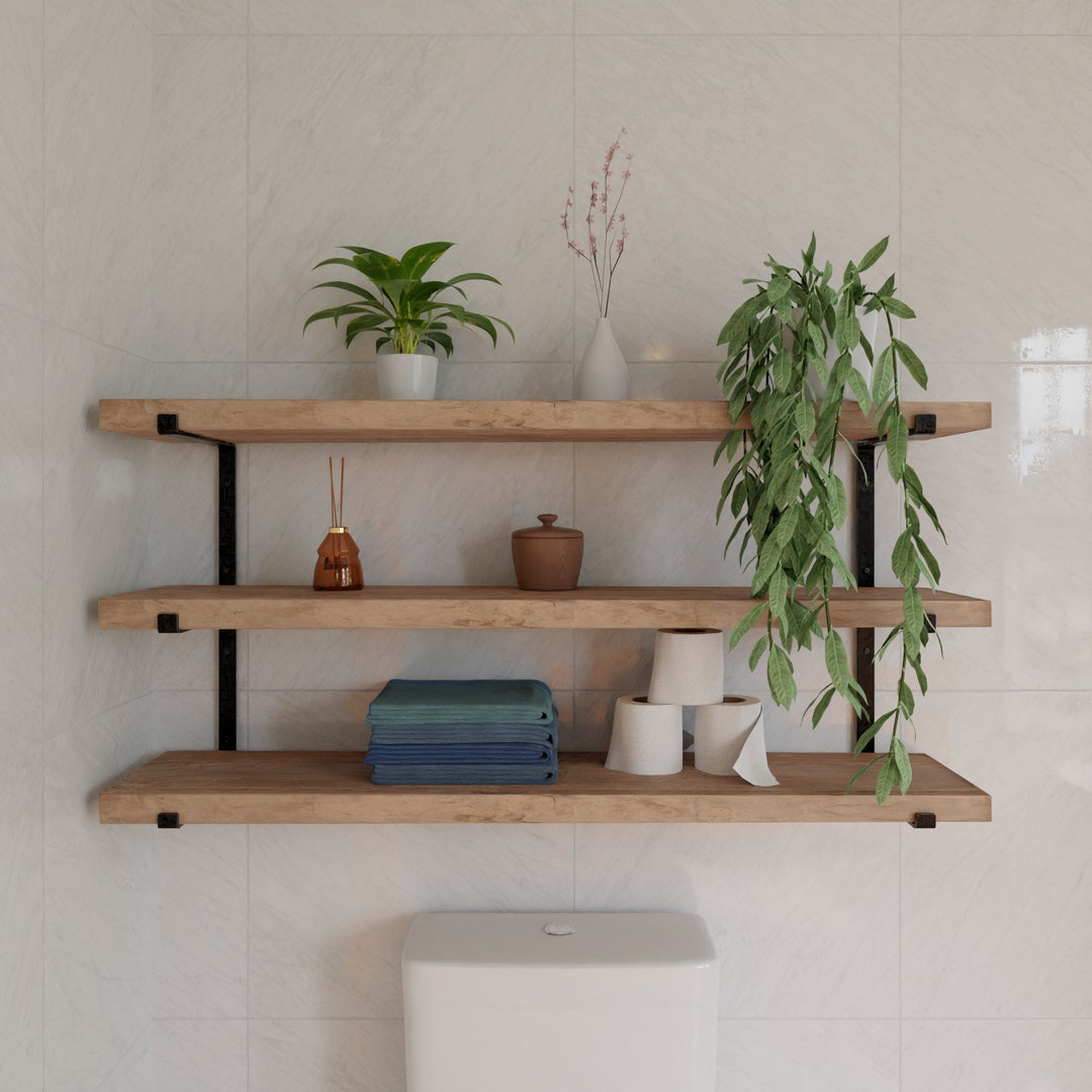 Triple Shelf Bracket - Heavy Duty Metal Shelf Bracket, Multi Level ...