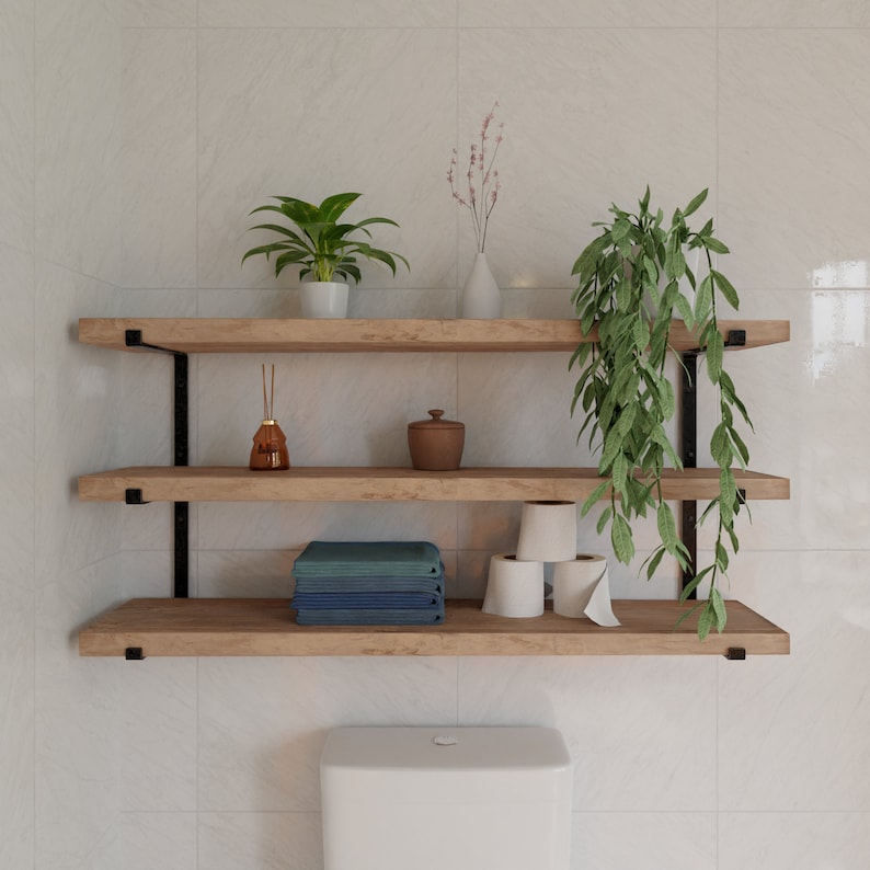 Triple Shelf Bracket - Heavy Duty Metal Shelf Bracket, Multi Level ...