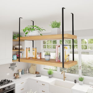 Suspended Ceiling Mounted Shelf Bracket, Floating Island Shelf ...