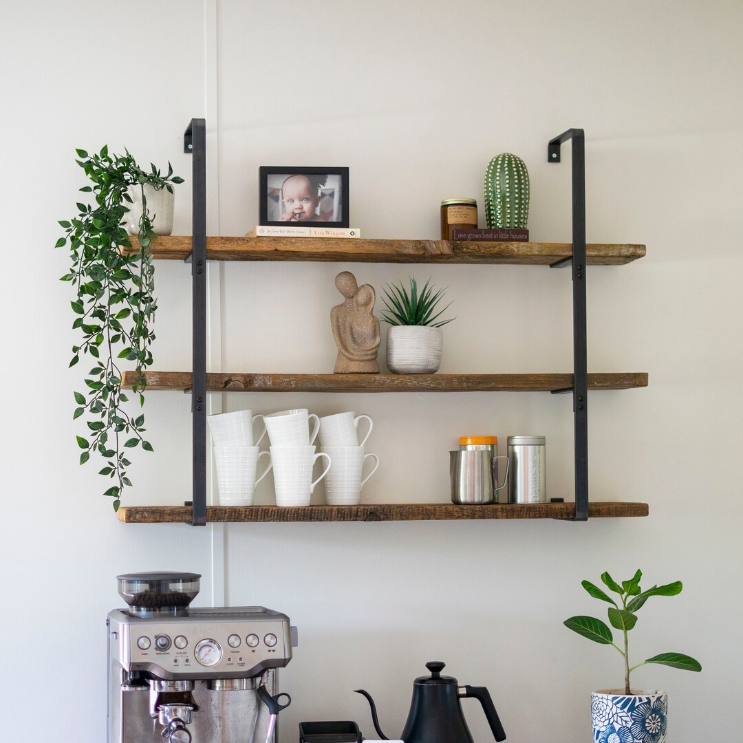 LOFT WALL SHELF, Triple Shelf, Reclaimed Cedar, Bookshelf, Vintage ...