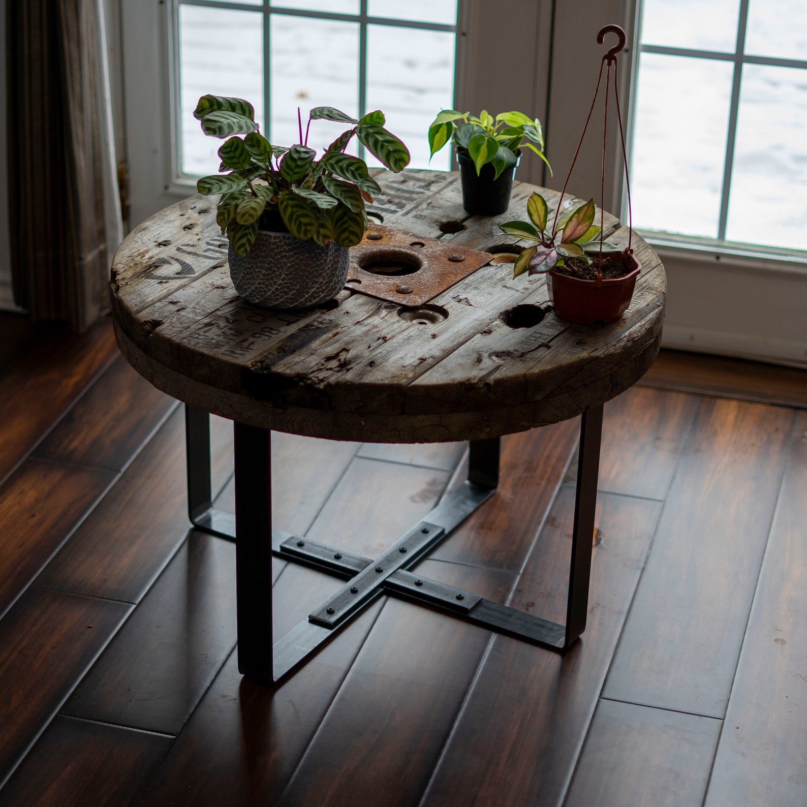 Round Table Leg 2" Wide, Rustic Steel, Sold Individually, Table Leg ...