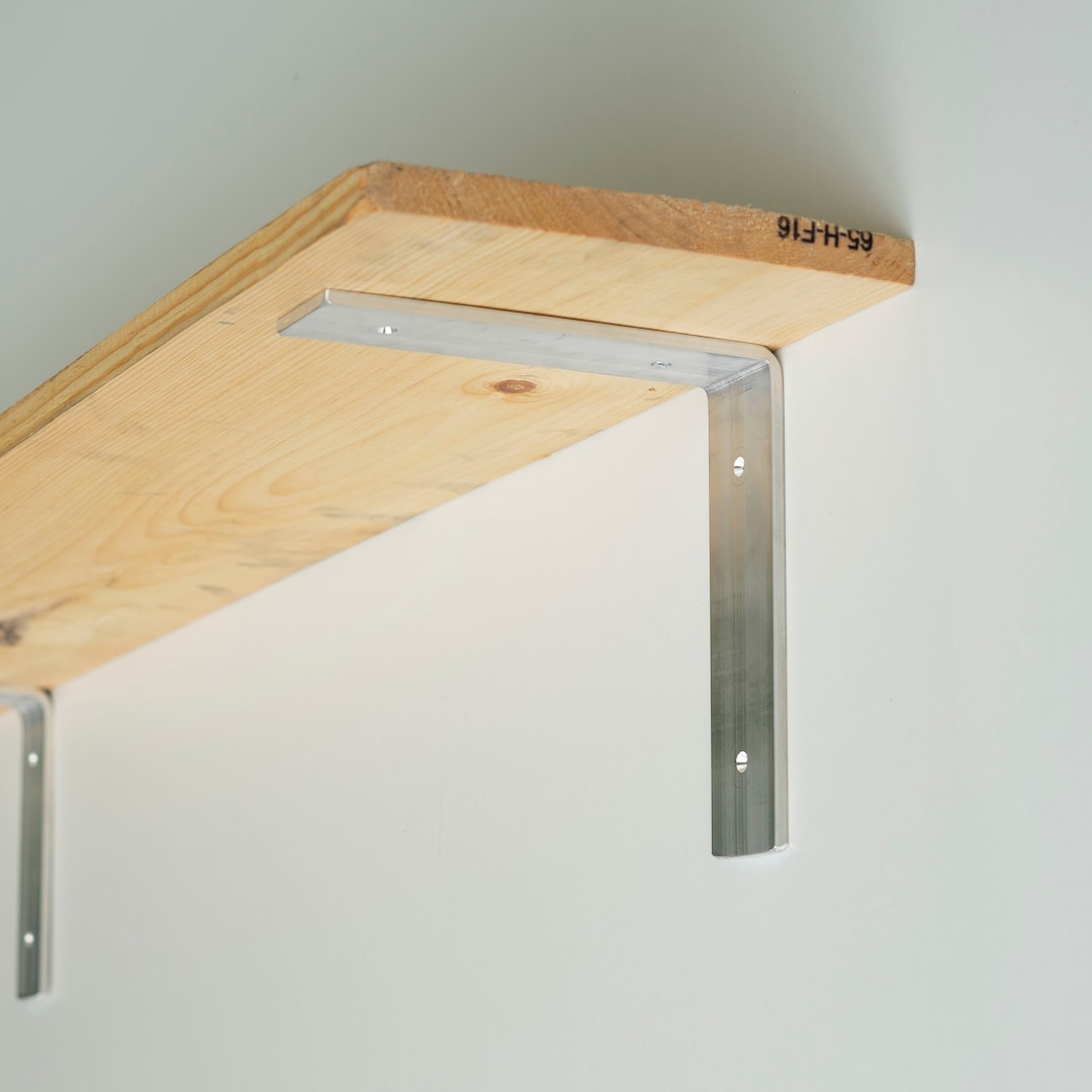 Aluminum Shelf Bracket 2" Wide, Modern Glam Decor, DIY Industrial ...