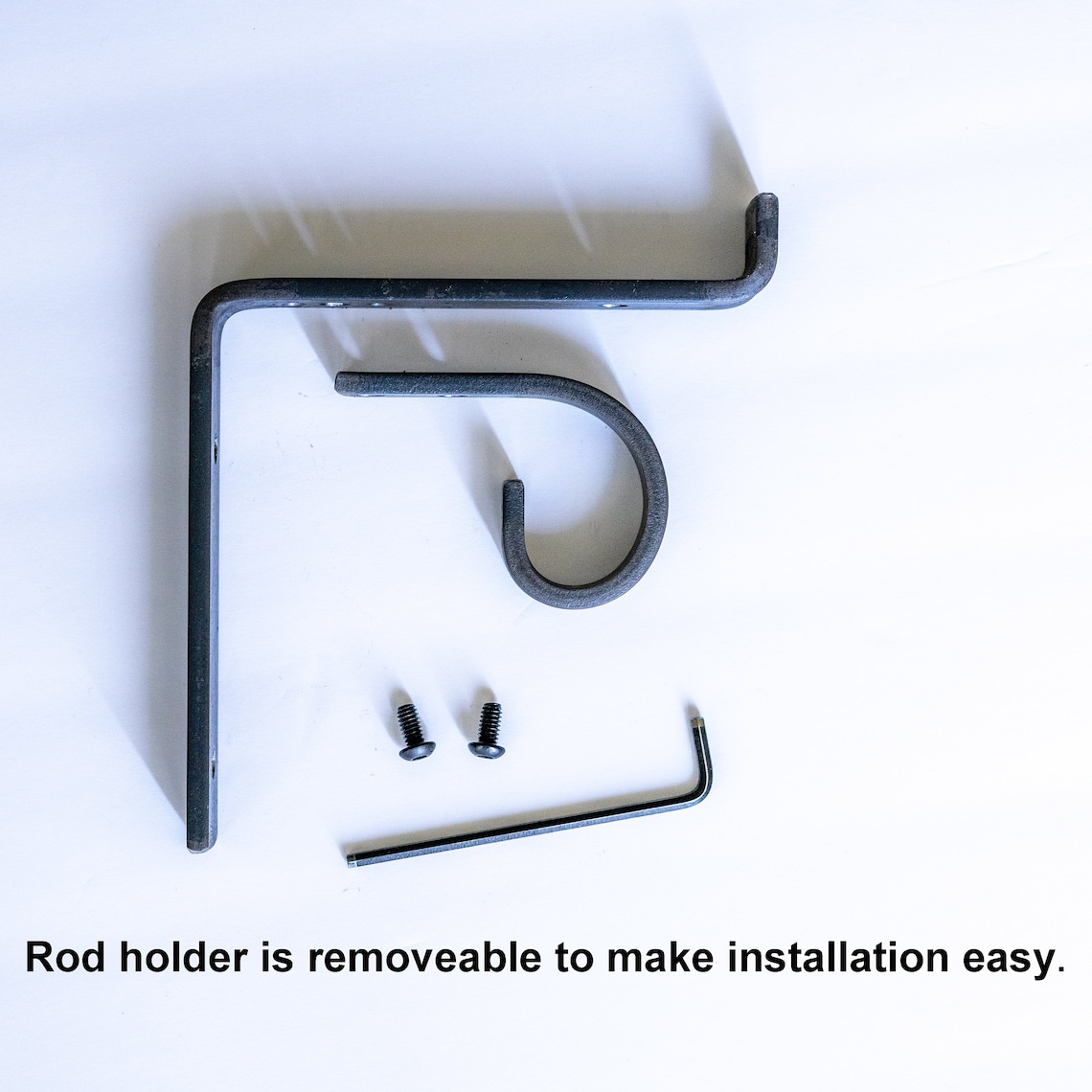Shelf Bracket With Double Curtain Rod Holder SOLD - Etsy