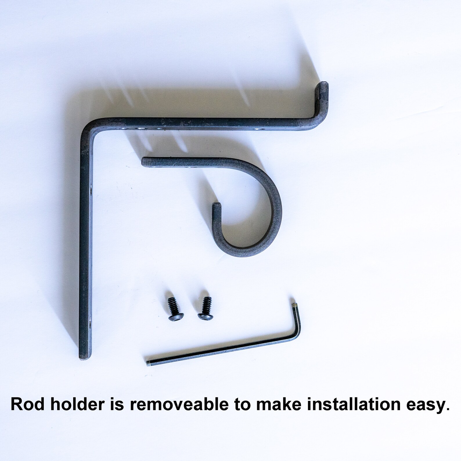 Shelf Bracket With Double Curtain Rod Holder SOLD - Etsy