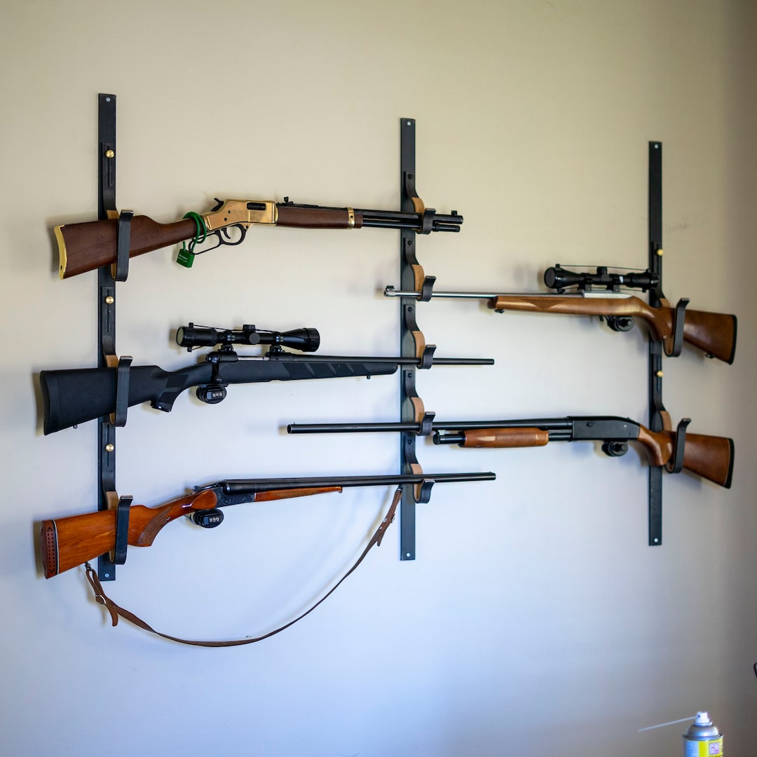 Gun Rack for Wall, Rifle Wall Mount, Indoor Gun Racks, Shotgun Storage ...