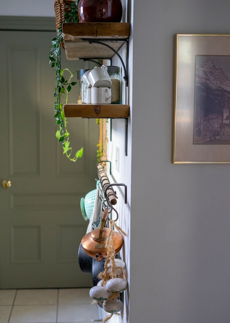 Pan Hanger Utensil Rail Rack, Farmhouse Kitchen Storage, Kitchen Hanger ...