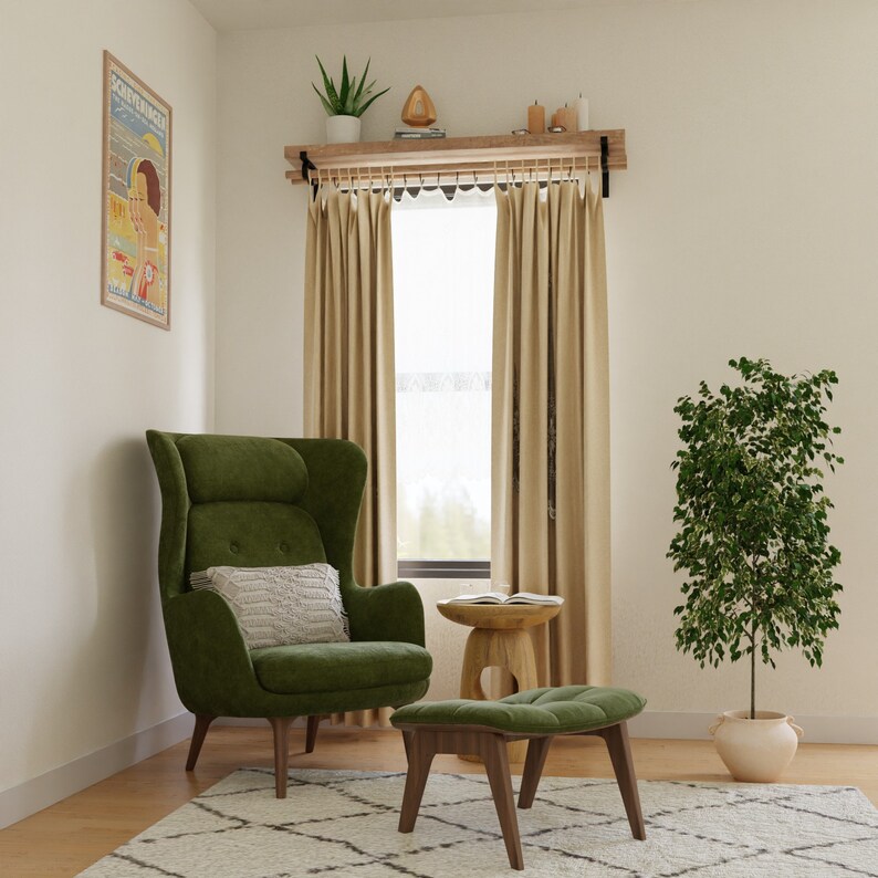 Shelf Bracket With Double Curtain Rod Holder SOLD - Etsy