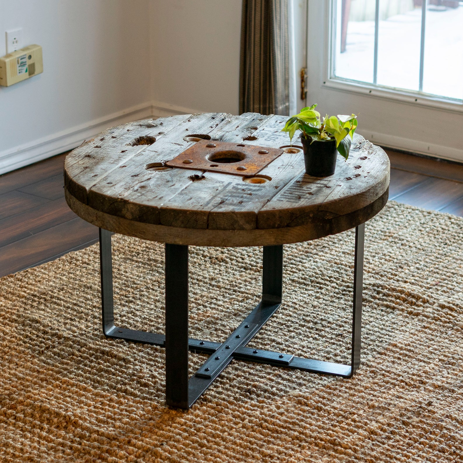 Round Table Leg 2" Wide, Rustic Steel, Sold Individually, Table Leg ...