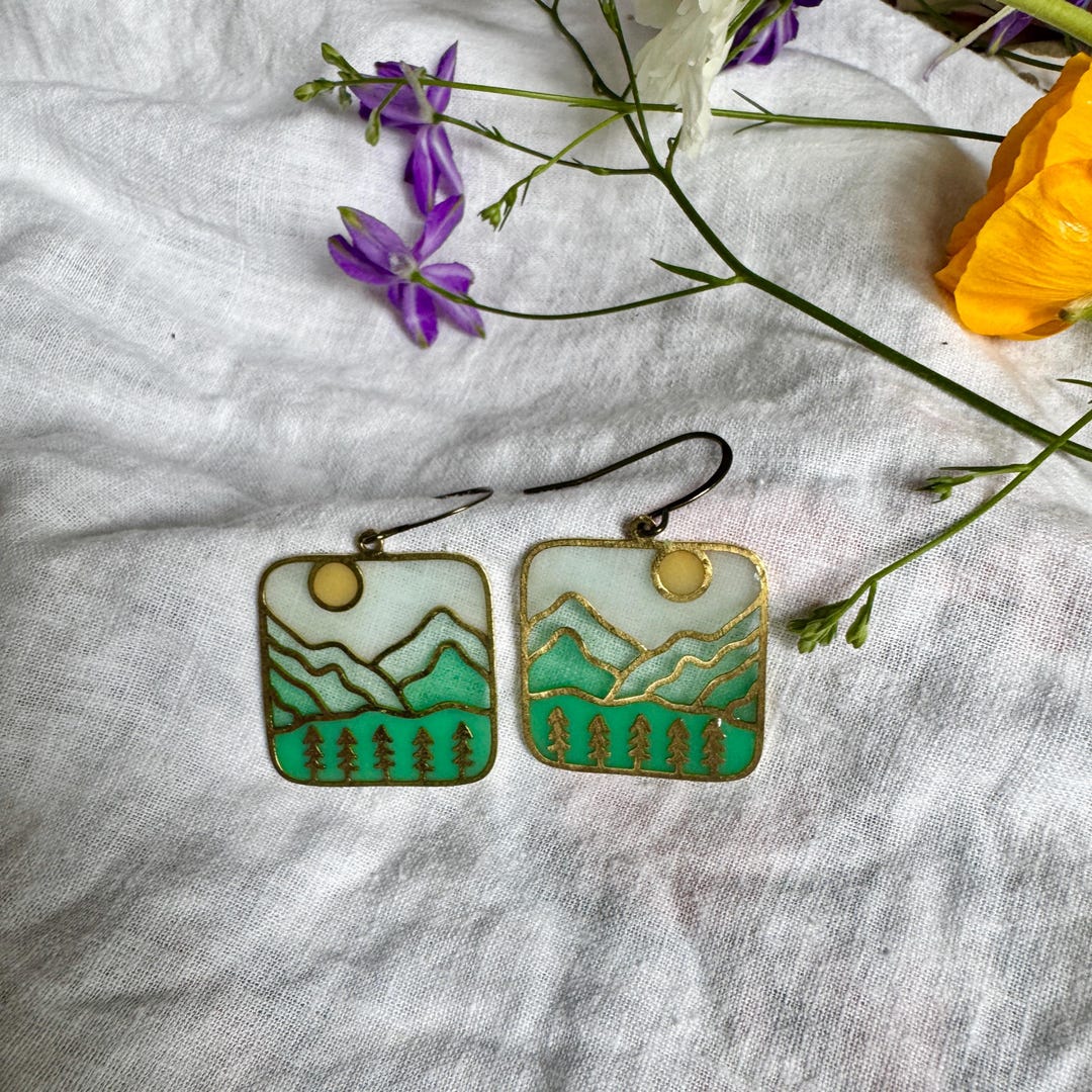 Doodle // Stained Glass Resin Earrings - Etsy