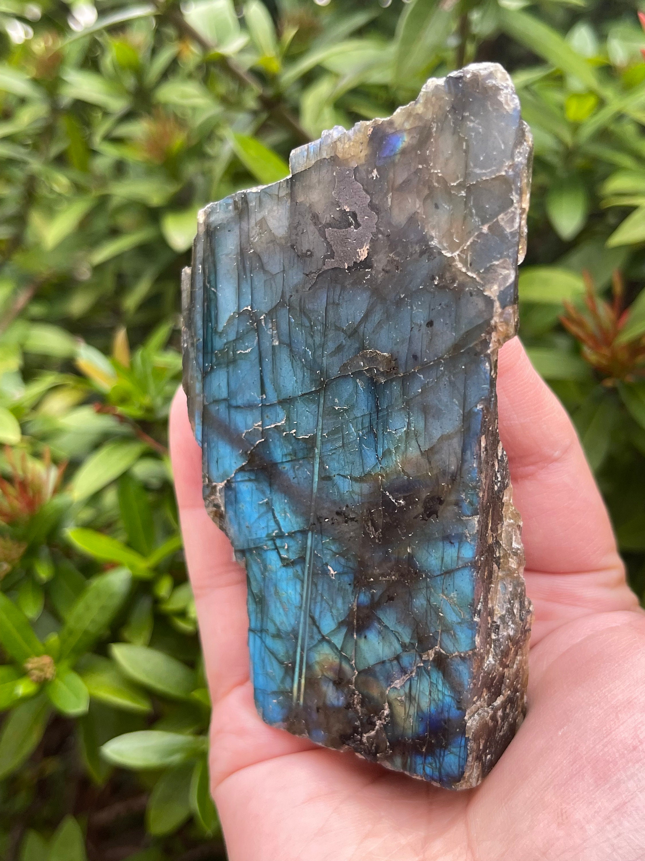 Natural Labradorite Slab High Flash Free Standing Display - Etsy Australia