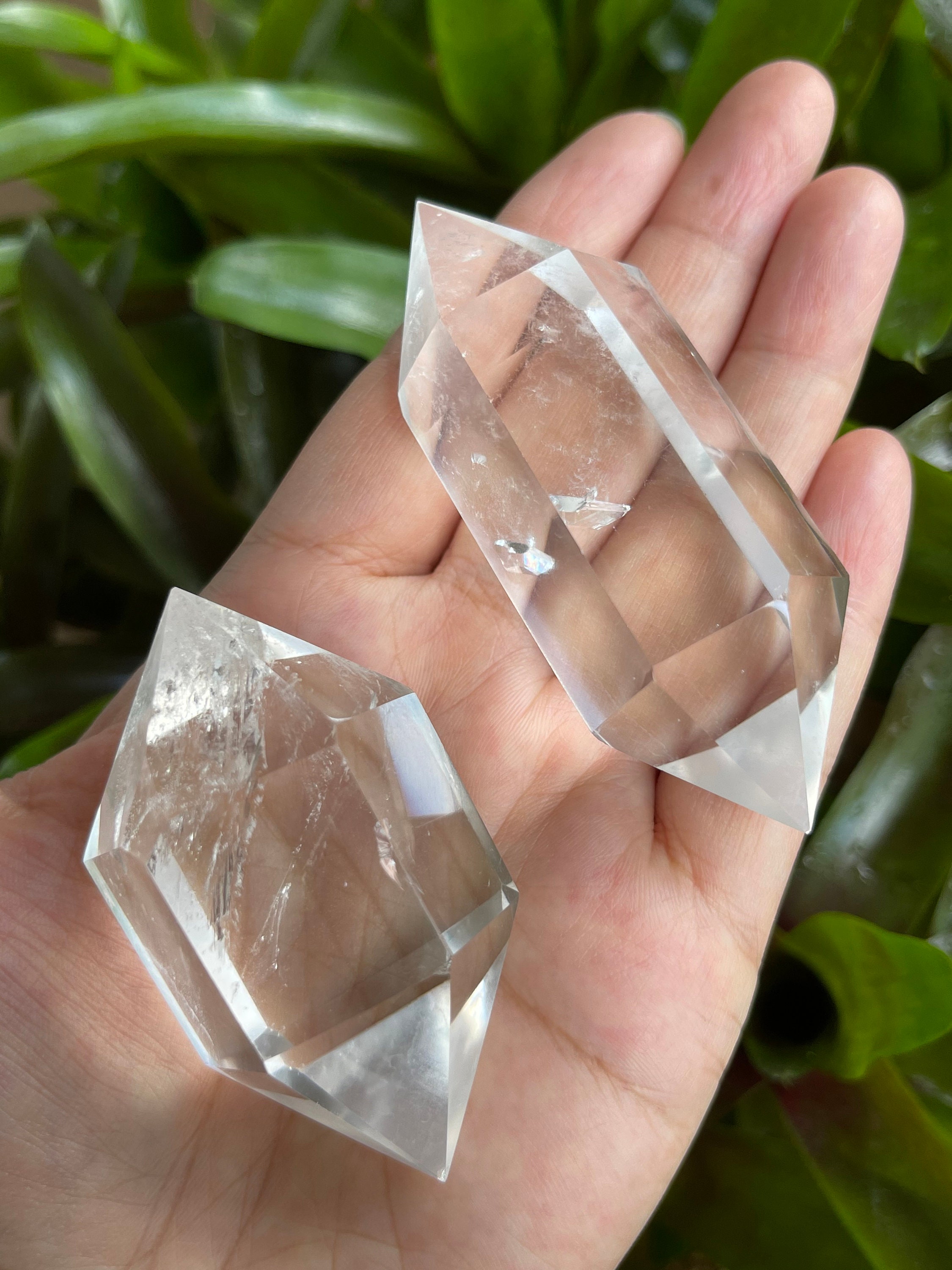 Home & Living Polished Clear Quartz Double Crystal Points S452 Home ...