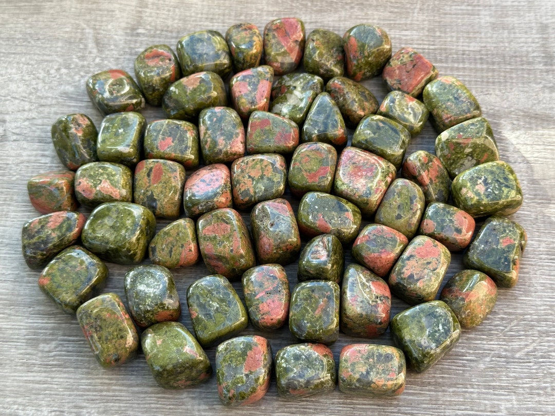Grade A Unakite Tumbled Stones, 0.75-1 Inch Tumbled Unakite Stones ...
