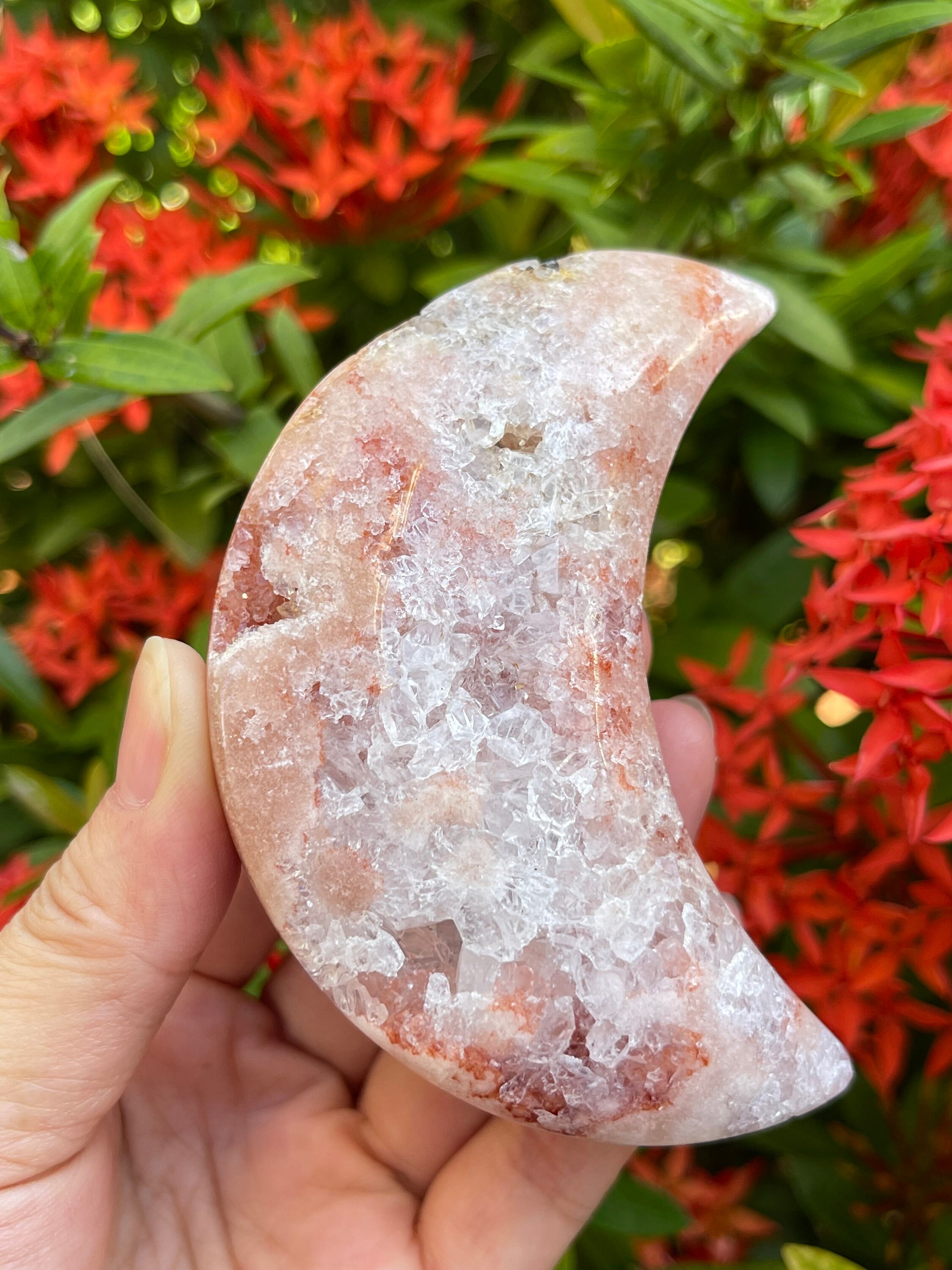 Pink Amethyst Purple Druzy Half Moon Crystal Home Décor Home & Living ...