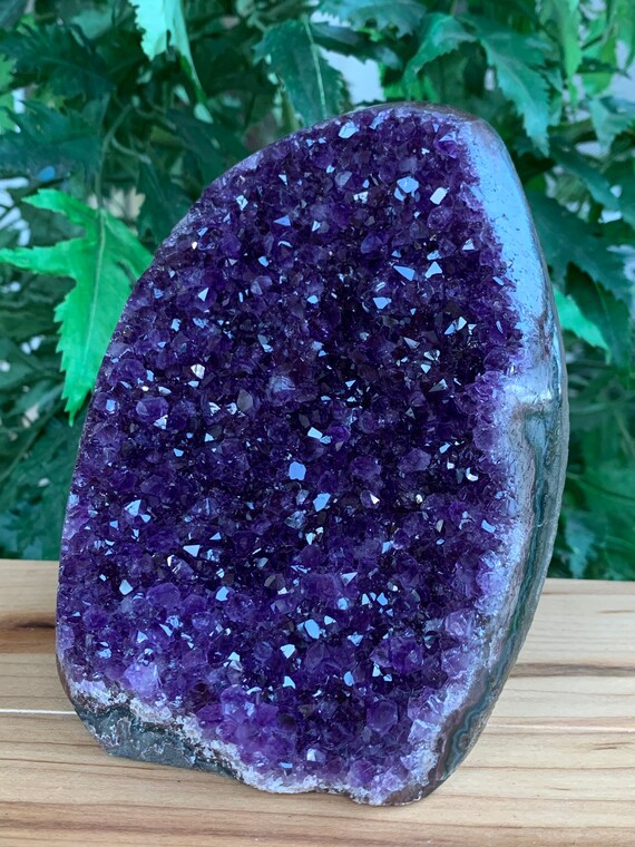 Raw Uruguay Amethyst Geode Cluster with cut base Home & Living Home ...