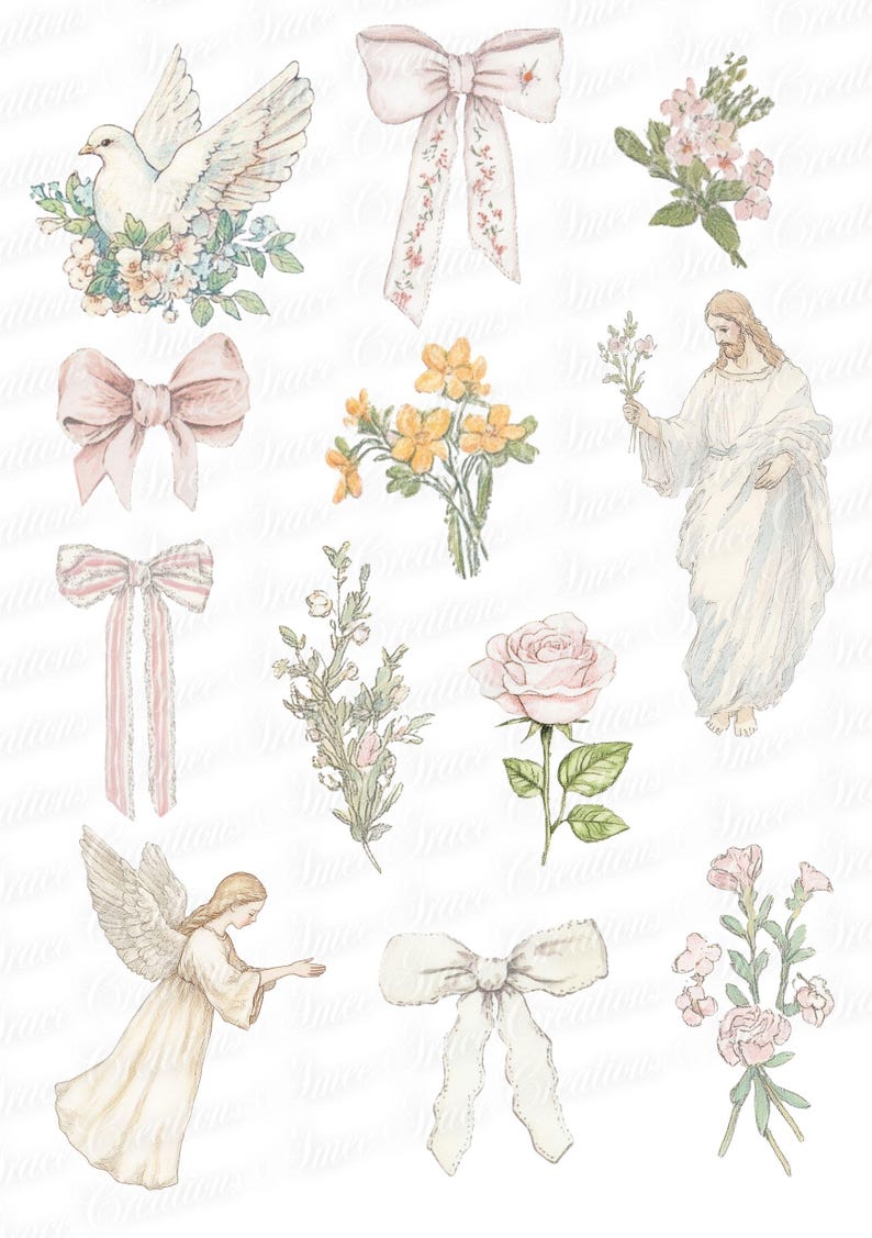 Vintage Inspired Christian Themed Collage Set – A4 Digital Collage ...
