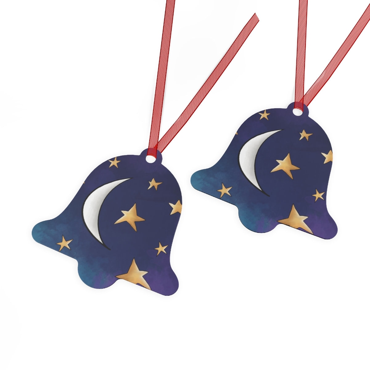 Moon Ornament Moon and Stars Metal Ornament Celestial Bell - Etsy