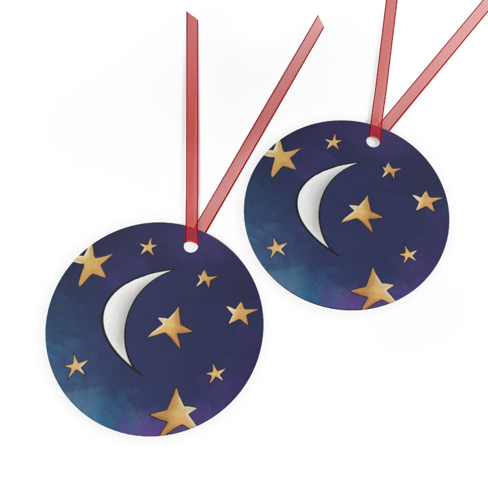 Moon Ornament Moon and Stars Metal Ornament Celestial Bell - Etsy