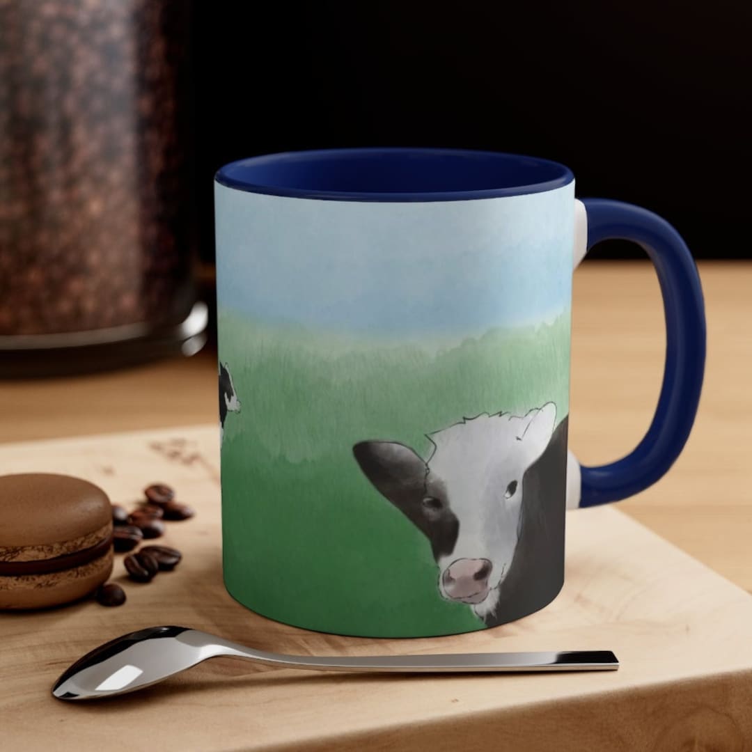Cow Mug, Farmhouse Coffee Mug, Cow Gifts for Women, Watercolor Cow Mug ...