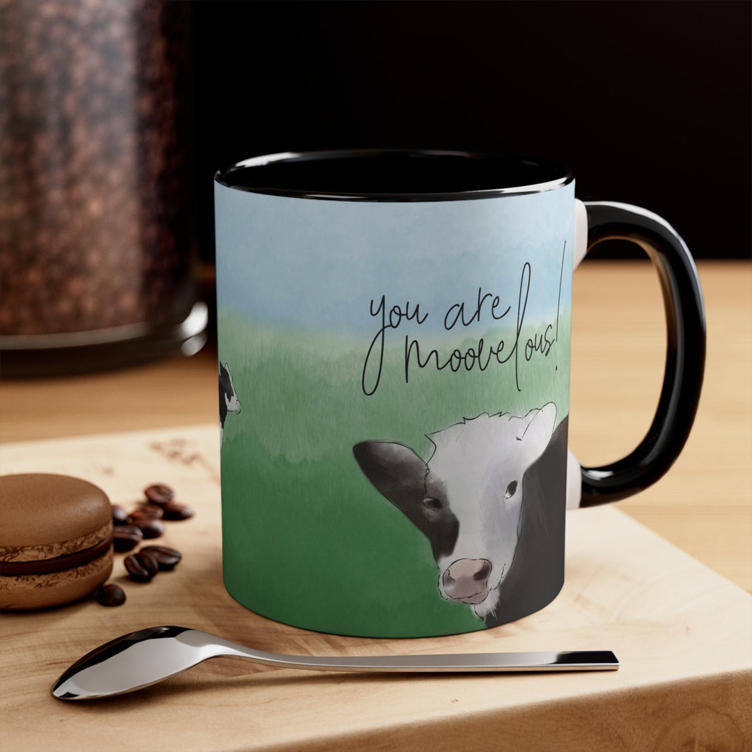 You Are Moovelous! Cow Mug, Funny Cow Gift, Watercolor Cow Mug, Farm ...